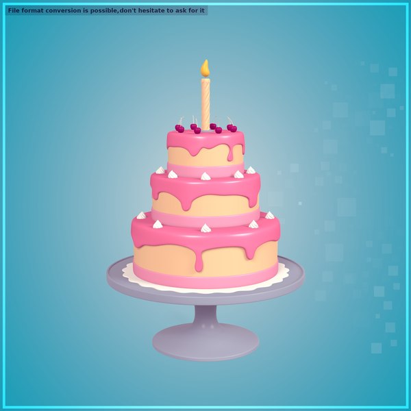 Birthday Cake Blender Models for Download | TurboSquid