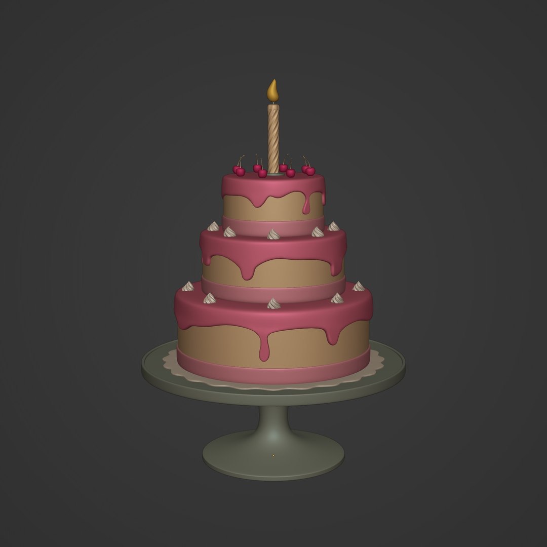 3D Cartoon Birthday Cake - TurboSquid 1848344