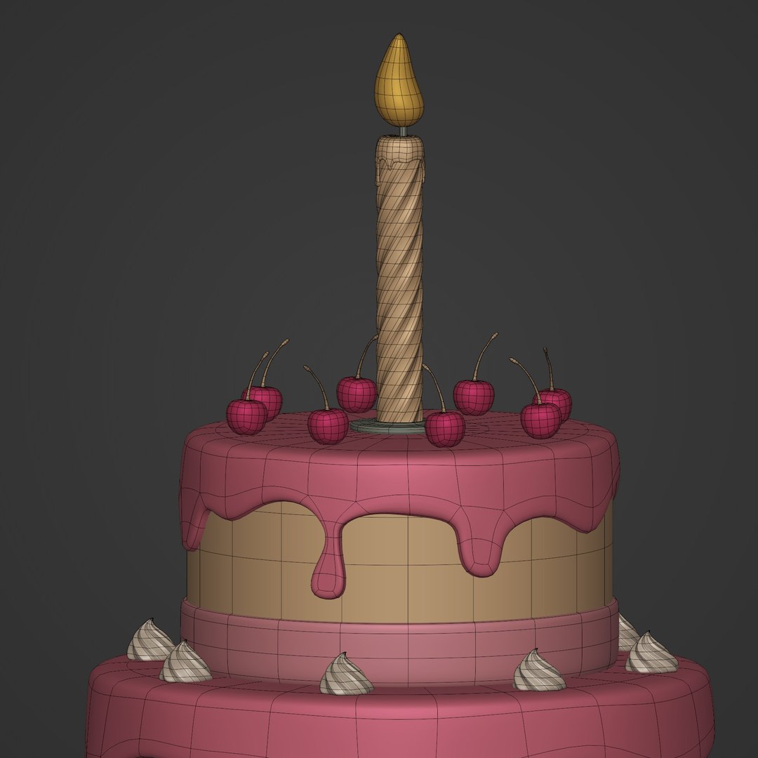 3D Cartoon Birthday Cake - TurboSquid 1848344
