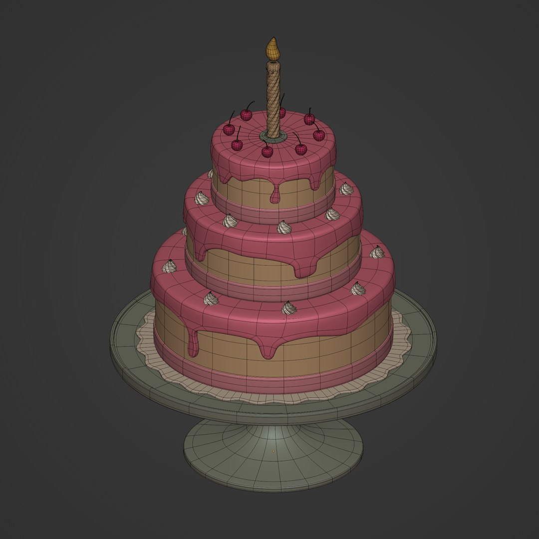 3D Cartoon Birthday Cake - TurboSquid 1848344