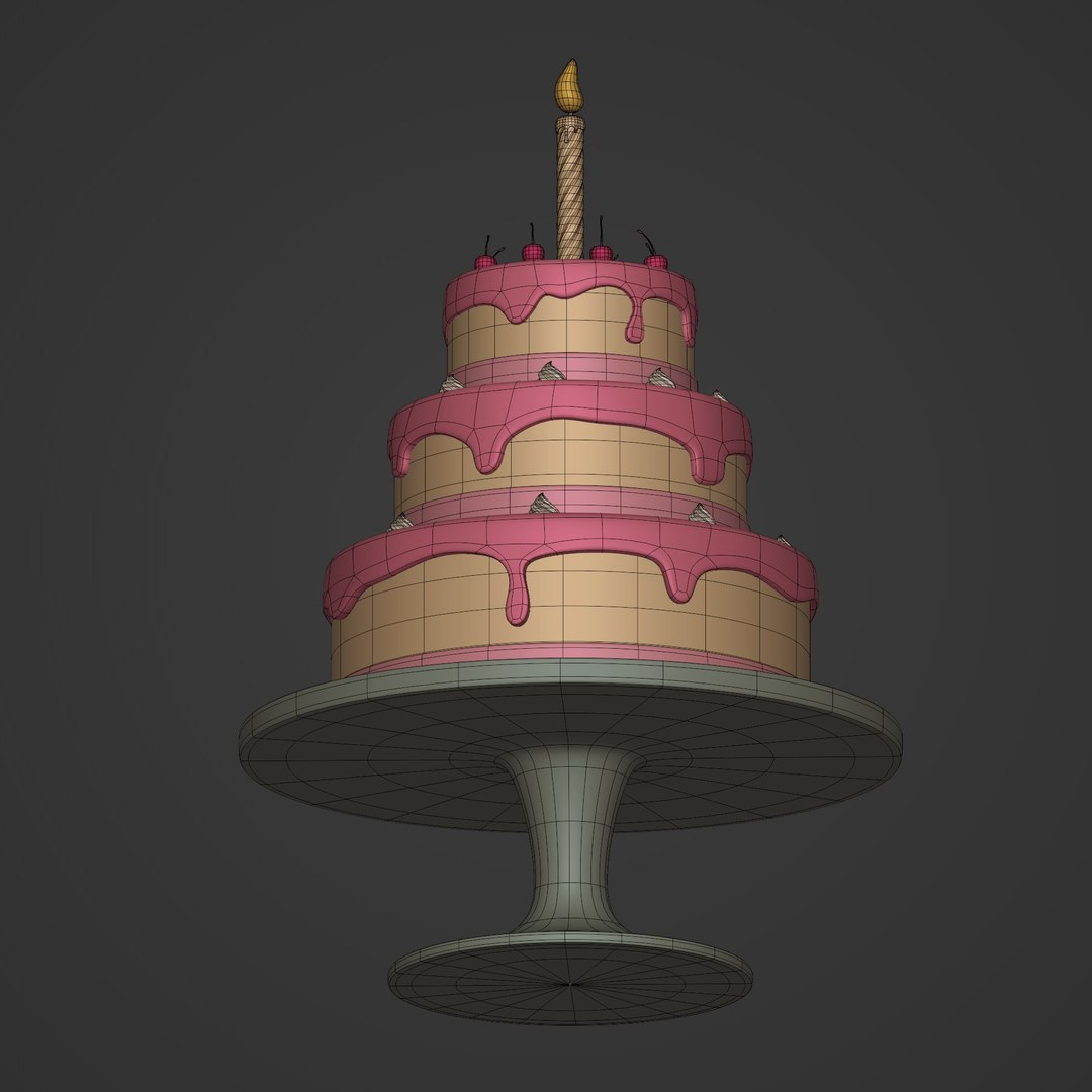3D Cartoon Birthday Cake - TurboSquid 1848344