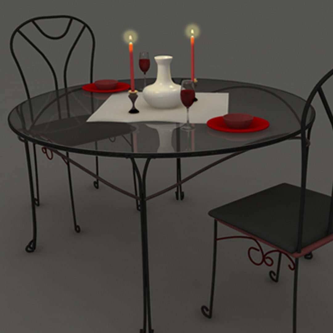 3d Dinner Table Setup Romantic
