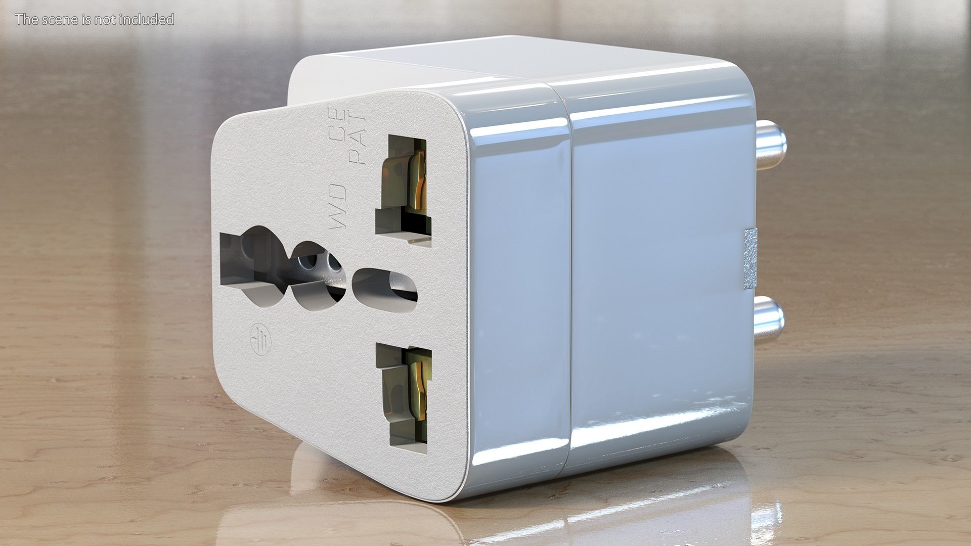 3D Model Type D Electrical Plug Adapter White - TurboSquid 1839406