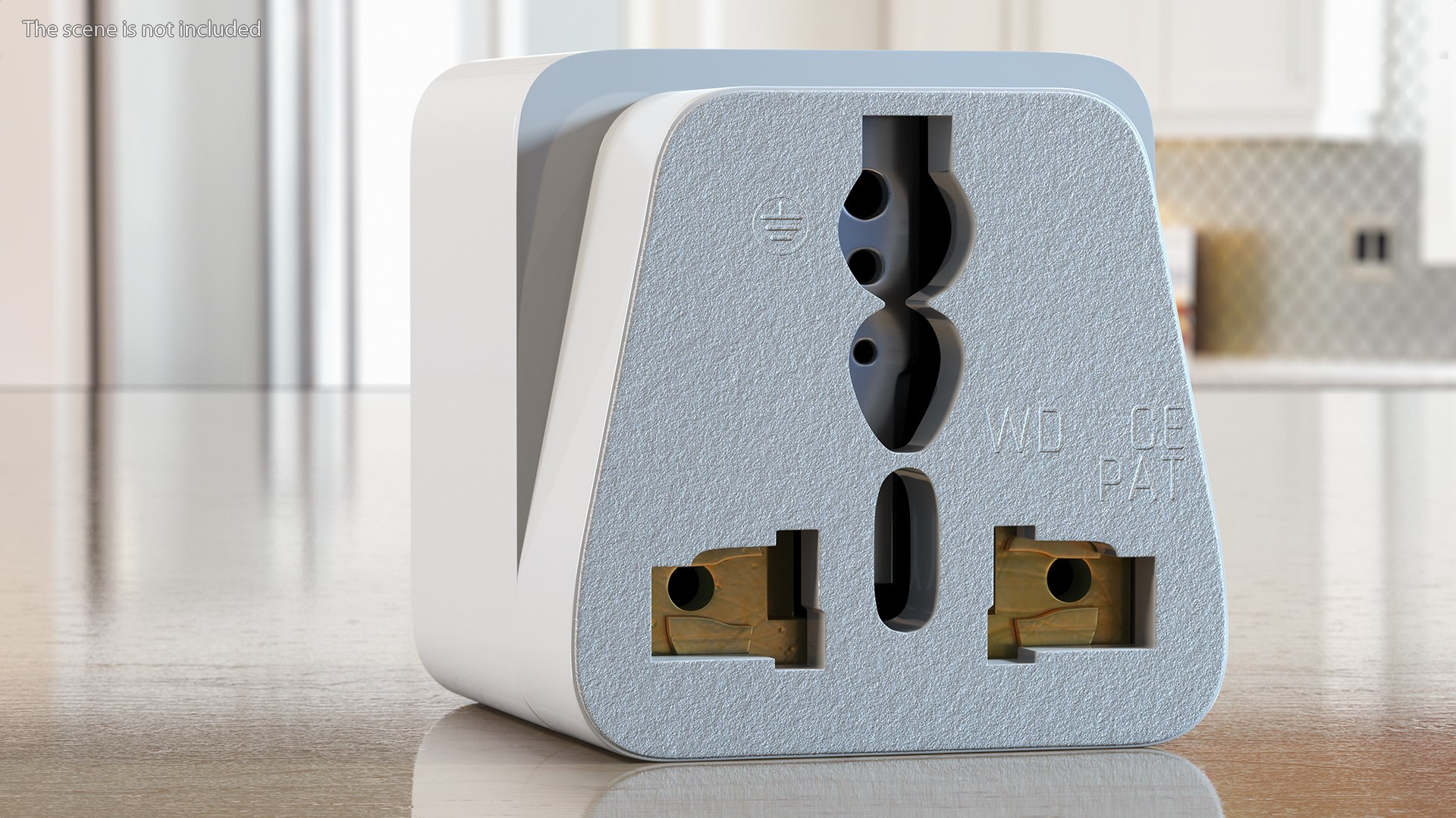 3D Model Type D Electrical Plug Adapter White - TurboSquid 1839406