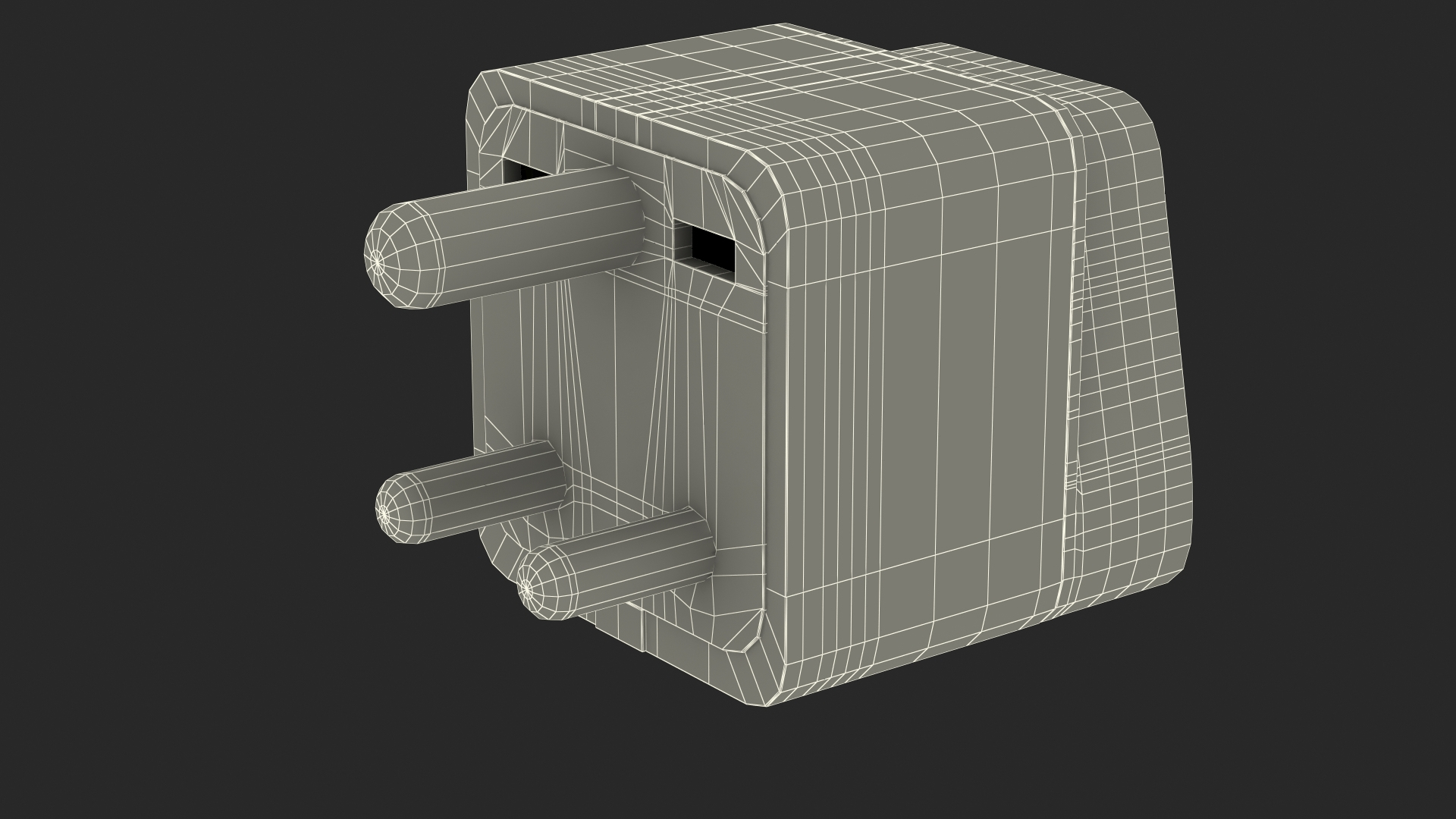 3D Model Type D Electrical Plug Adapter White - TurboSquid 1839406