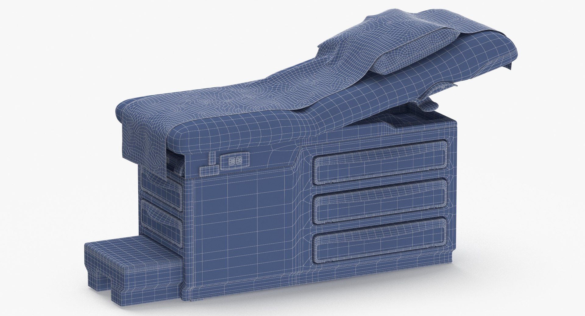 Patient Bed Medical Table Empty and Lifted Dressed 3D - TurboSquid 1903108