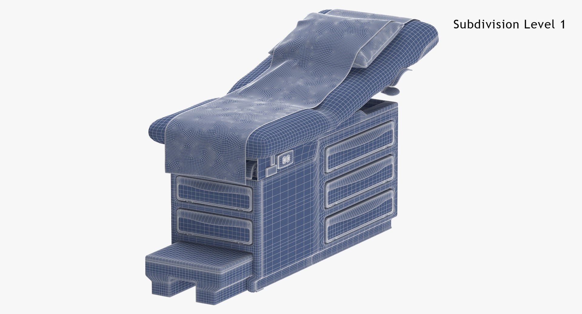 Patient Bed Medical Table Empty and Lifted Dressed 3D - TurboSquid 1903108