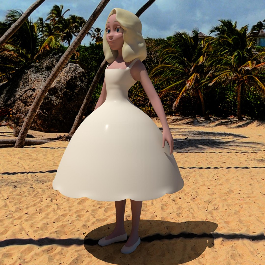 3d Bride Cartoon Character Model