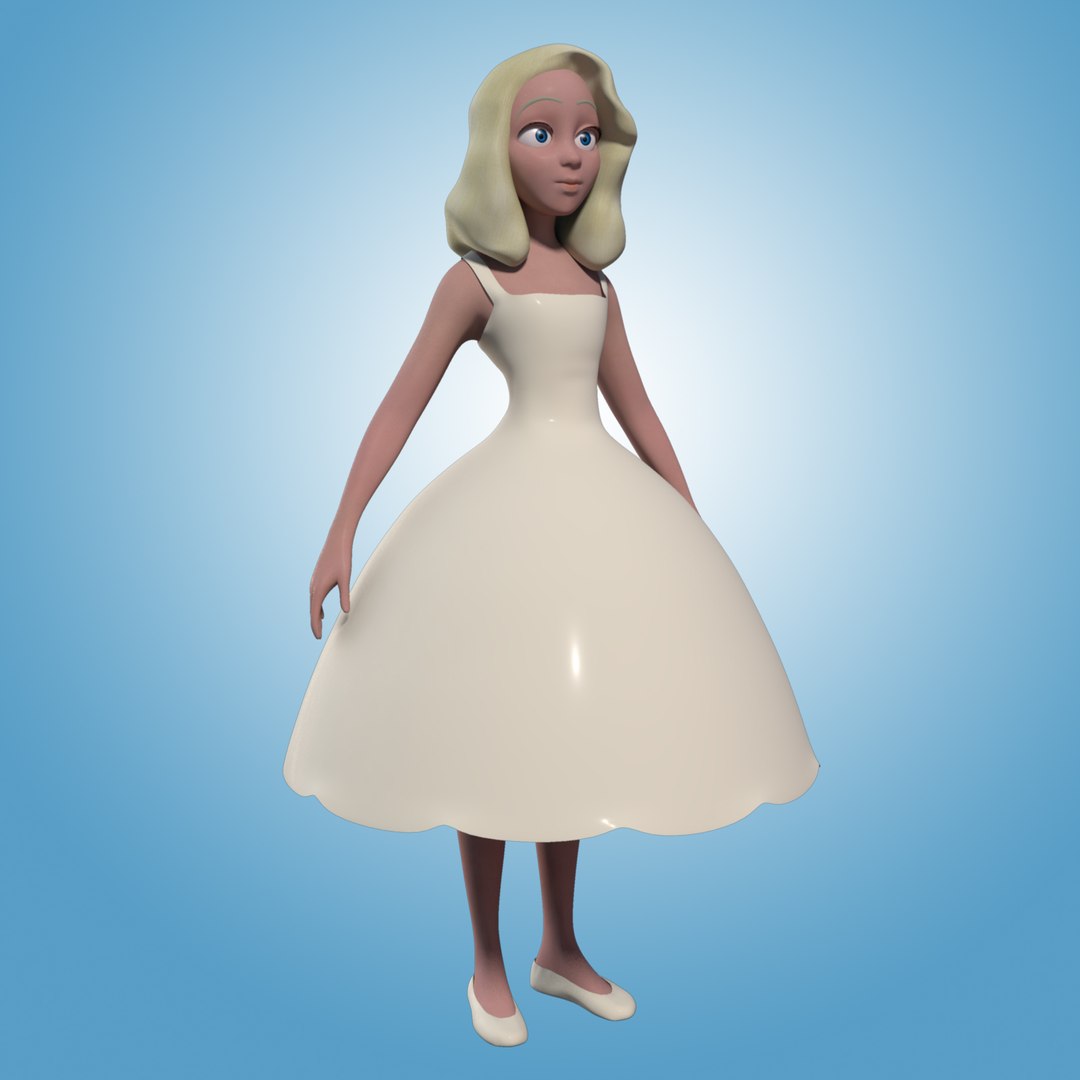 3d Bride Cartoon Character Model