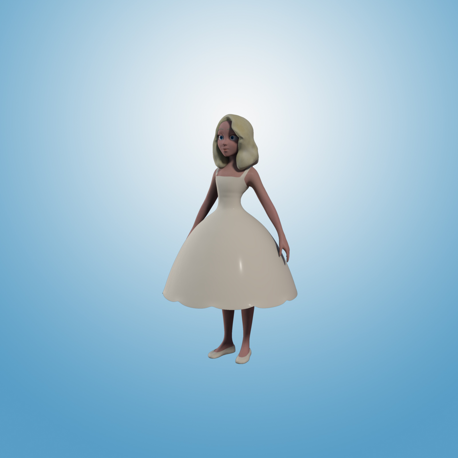 3d bride cartoon character model