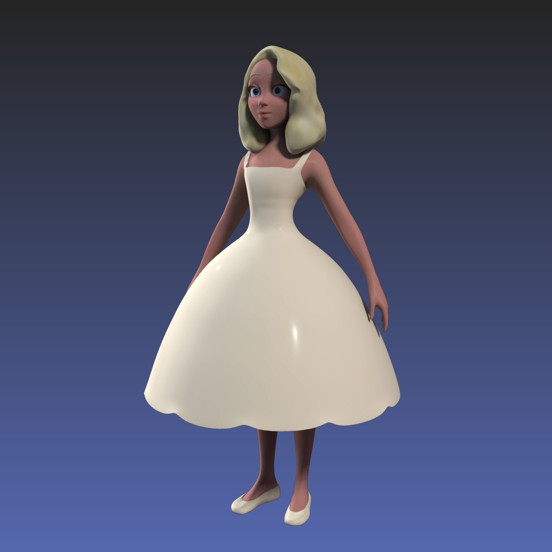 3d Bride Cartoon Character Model