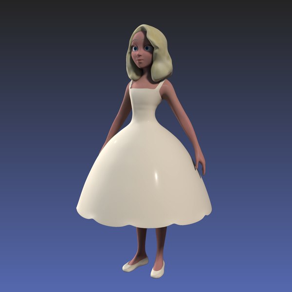 3d bride cartoon character model