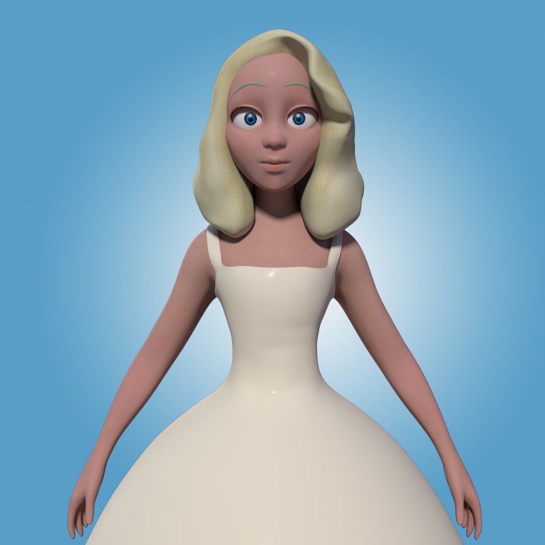3d Bride Cartoon Character Model