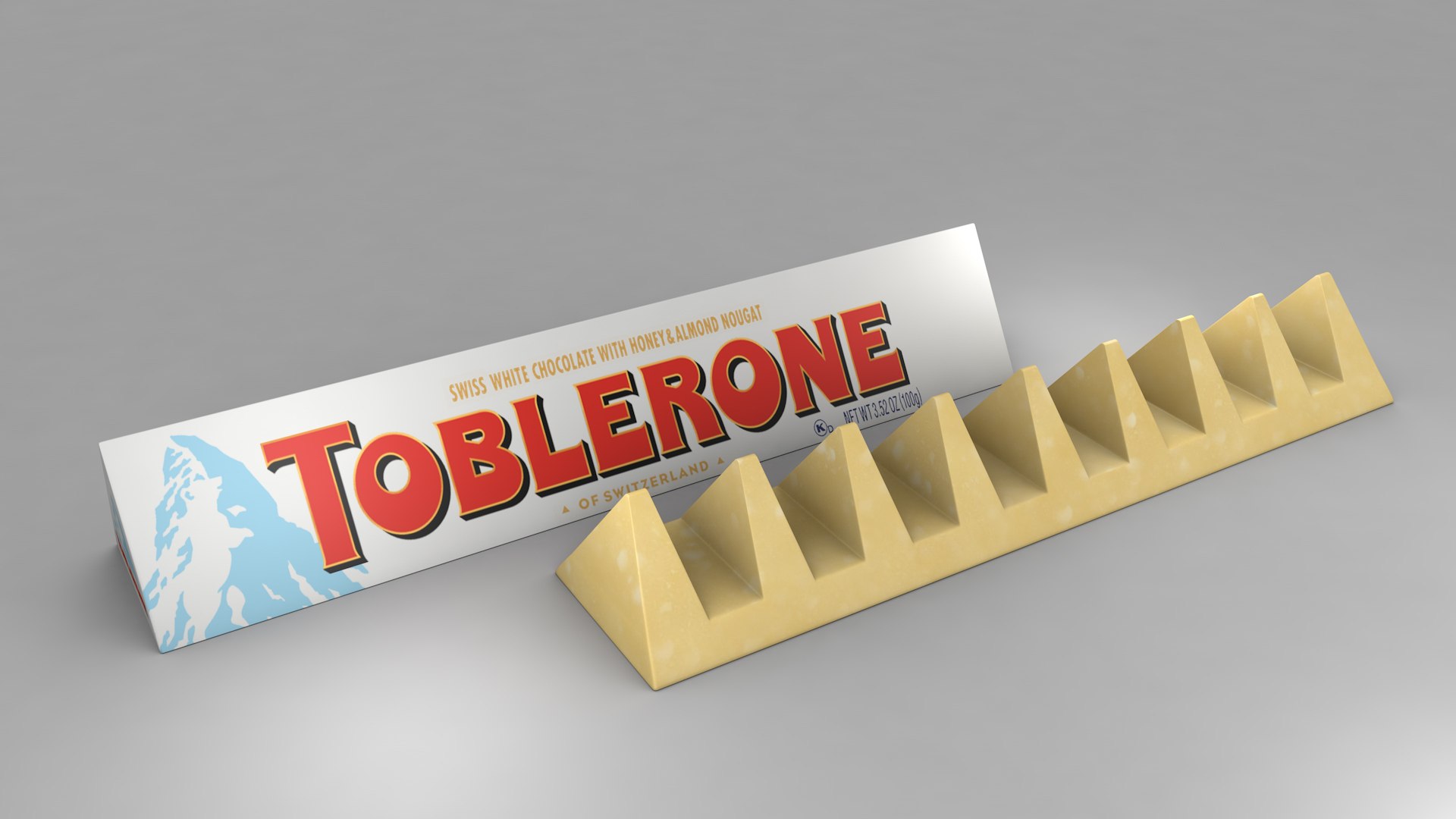3D Toblerone White Chocolate Bar Model - TurboSquid 2166470
