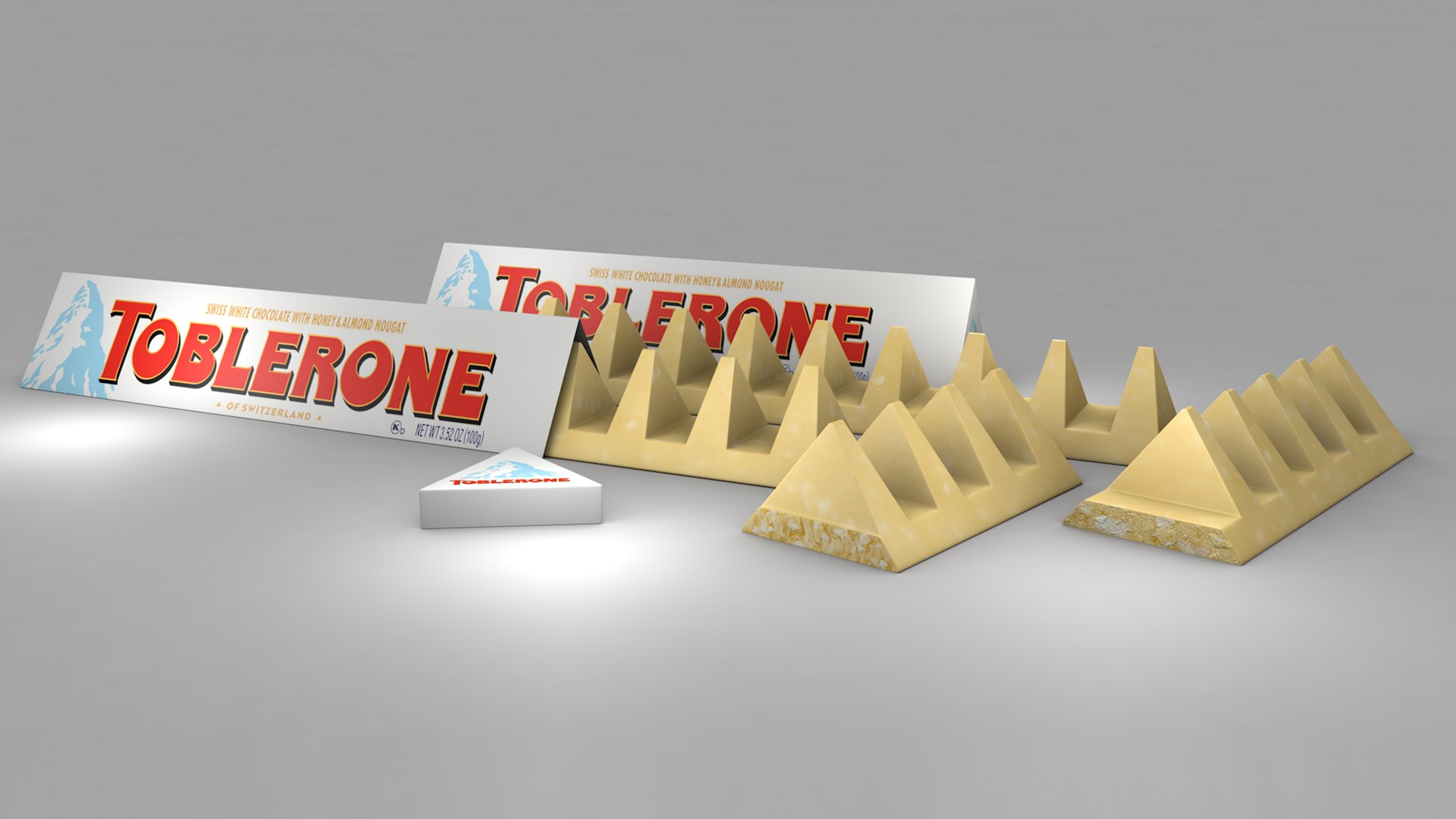 3D Toblerone White Chocolate Bar Model - TurboSquid 2166470
