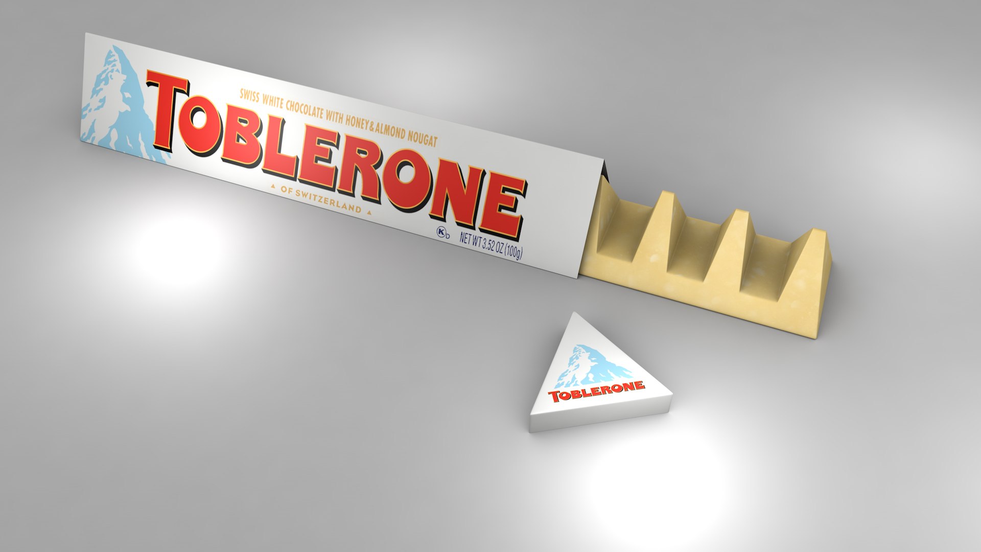 3D Toblerone White Chocolate Bar Model - TurboSquid 2166470