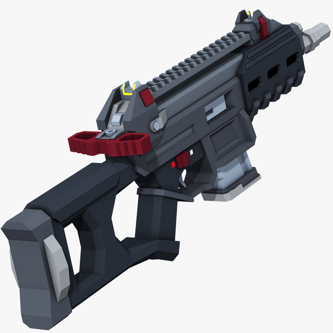 Stylized Sci-Fi UMX-50 SMG Low Poly Mobile Ready 3D model - TurboSquid ...