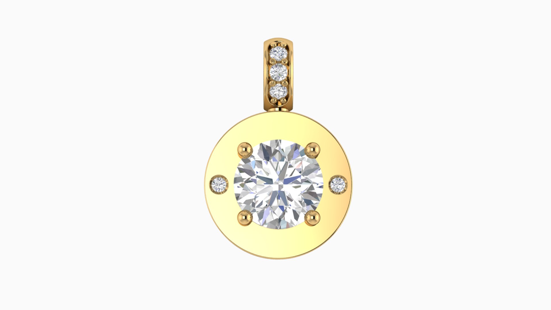 1ct Diamond Charm Pendant CAD 3d Model - Ready for 3D Printing Casting ...