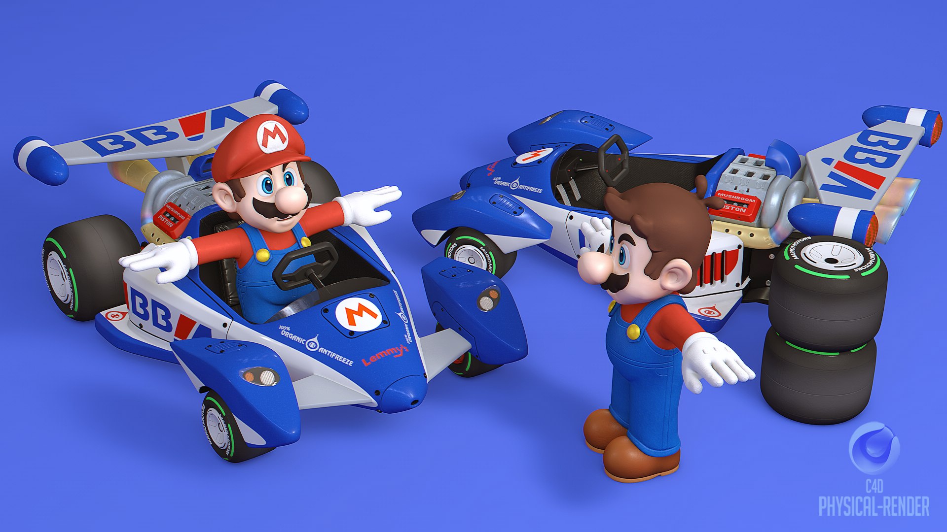 Super Mario Character Circuit Special Kart Vehicle Collection 3D model ...