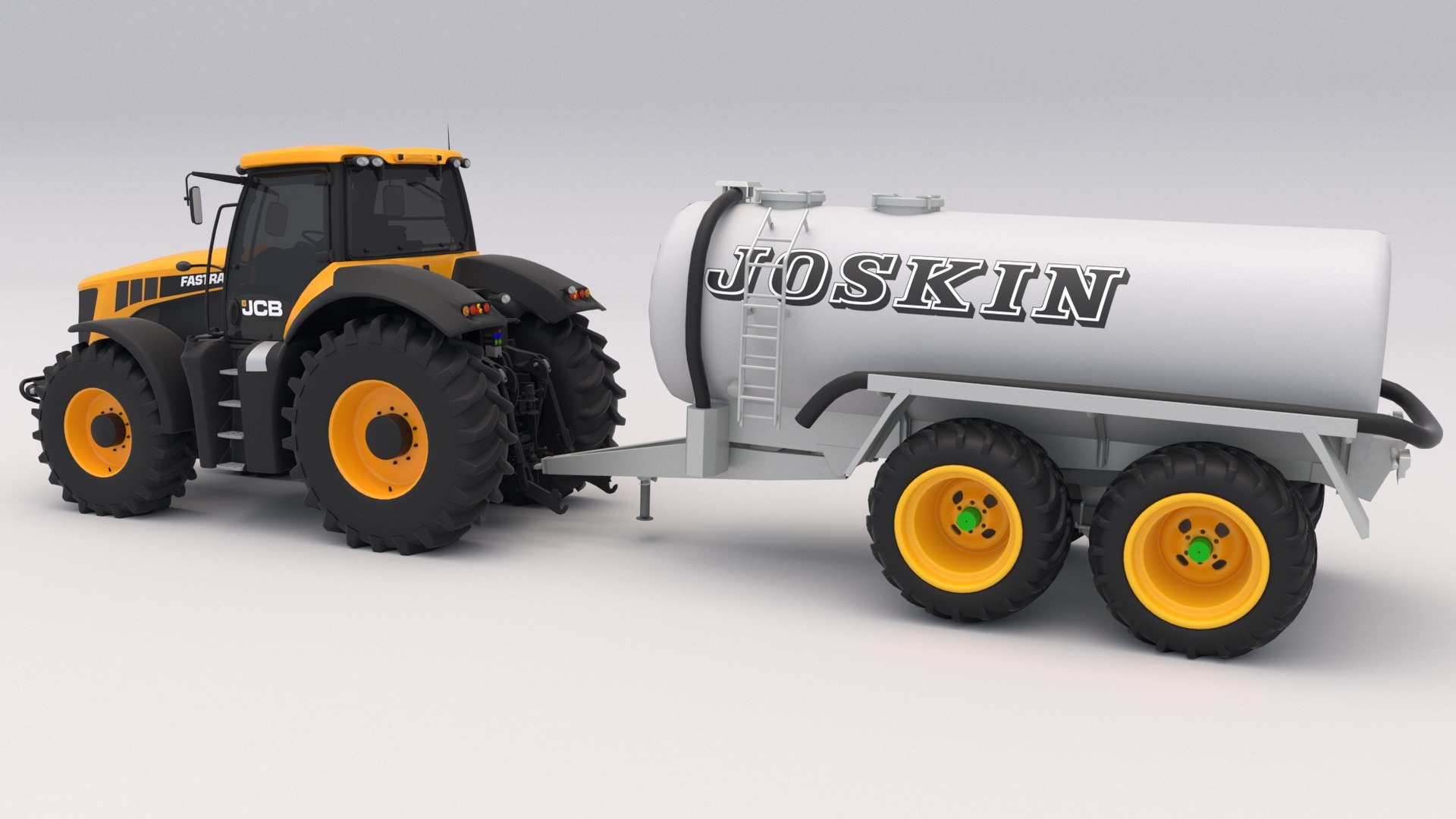 3D Model JCB Fastrac 8310 With Joskin Tanker Trailer - TurboSquid 1798990