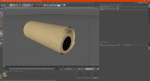 3D Kraft Brown Paper Roll Recycled - TurboSquid 1863156