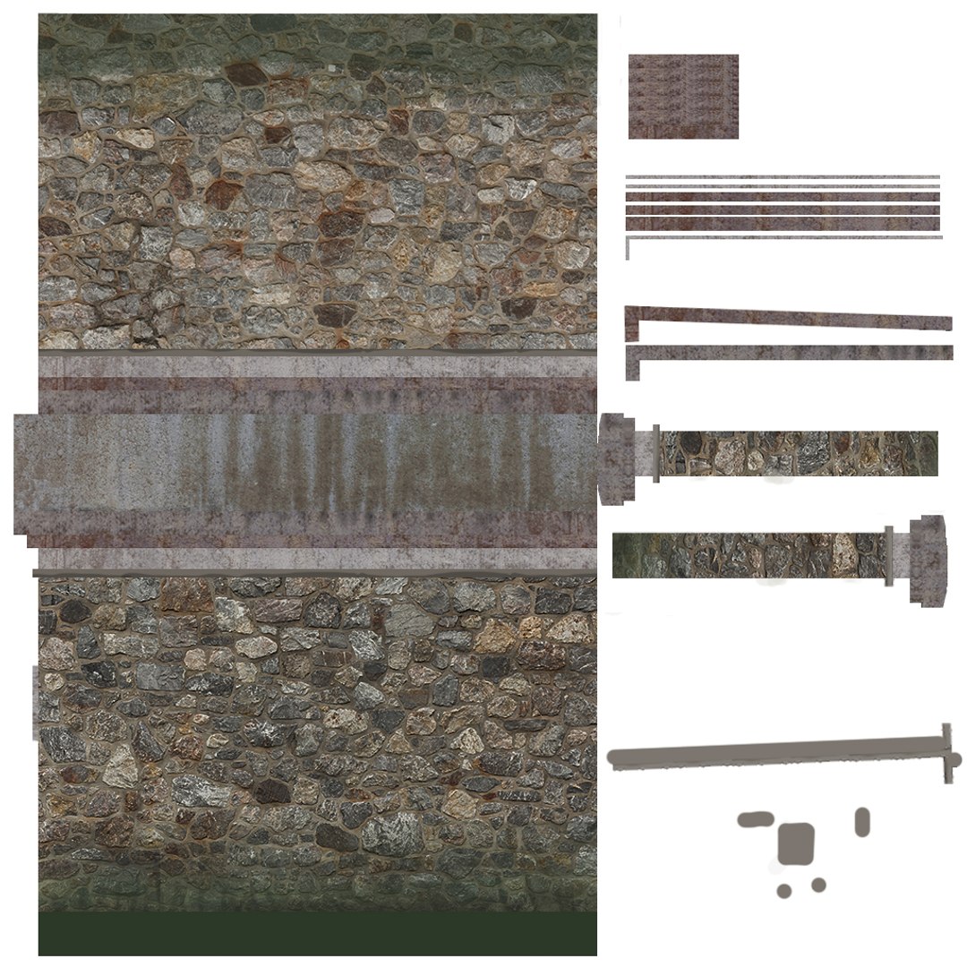 3d Model Of Old Stone Wall