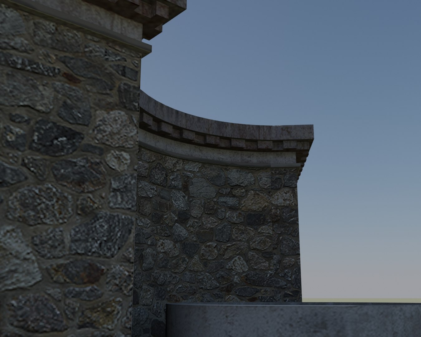 3d Model Of Old Stone Wall