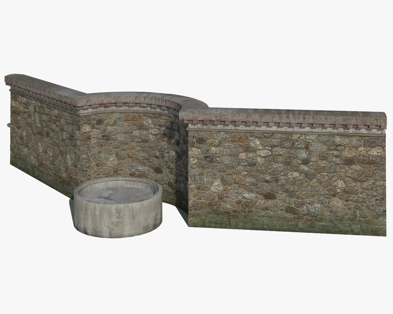3d Model Of Old Stone Wall
