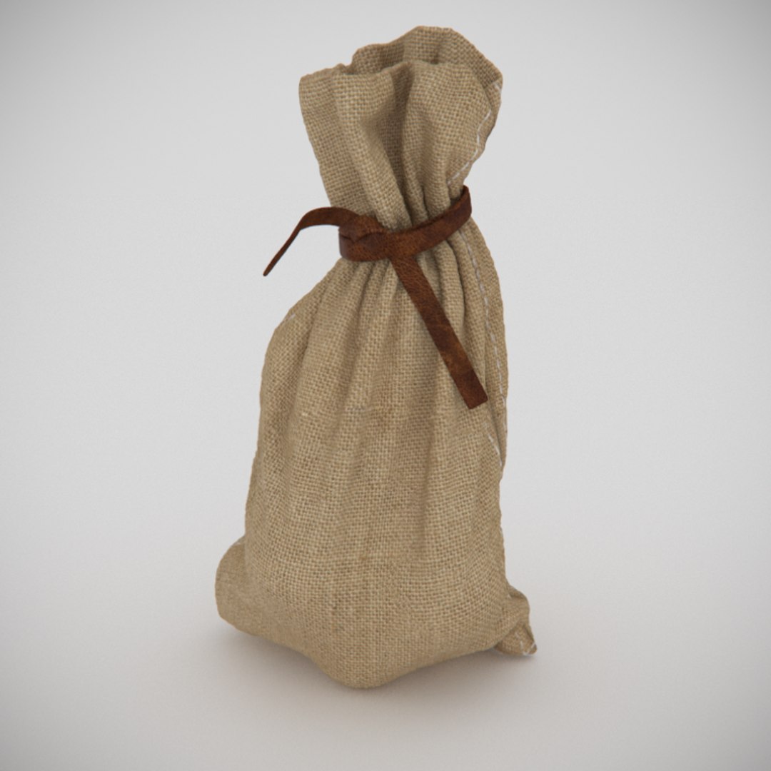 3d Sack Tied Leather Model