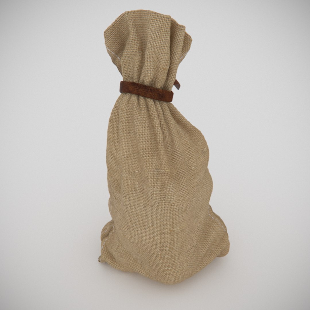 3d Sack Tied Leather Model