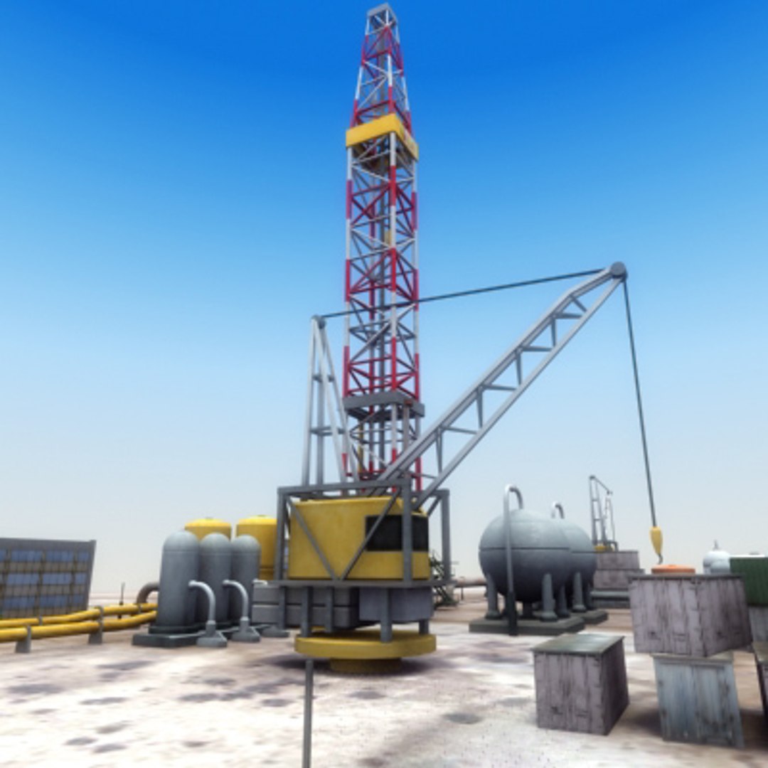 3ds Oil Gas Drilling Desert Terrain