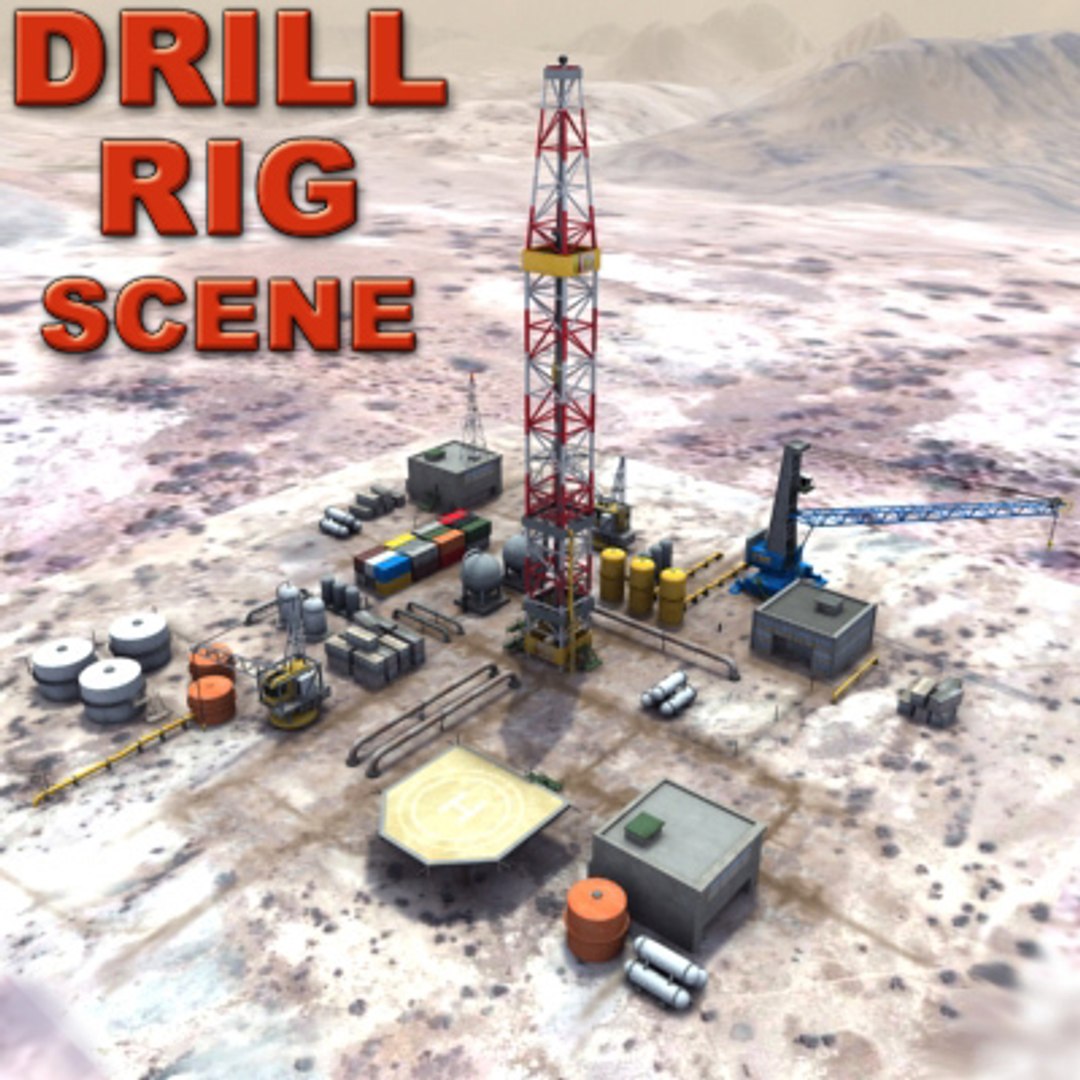 3ds oil gas drilling desert terrain
