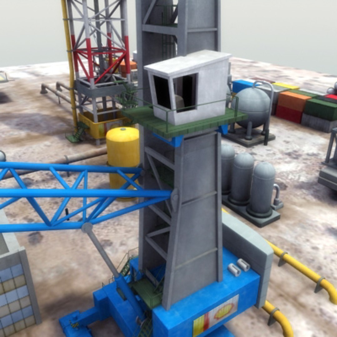 3ds Oil Gas Drilling Desert Terrain