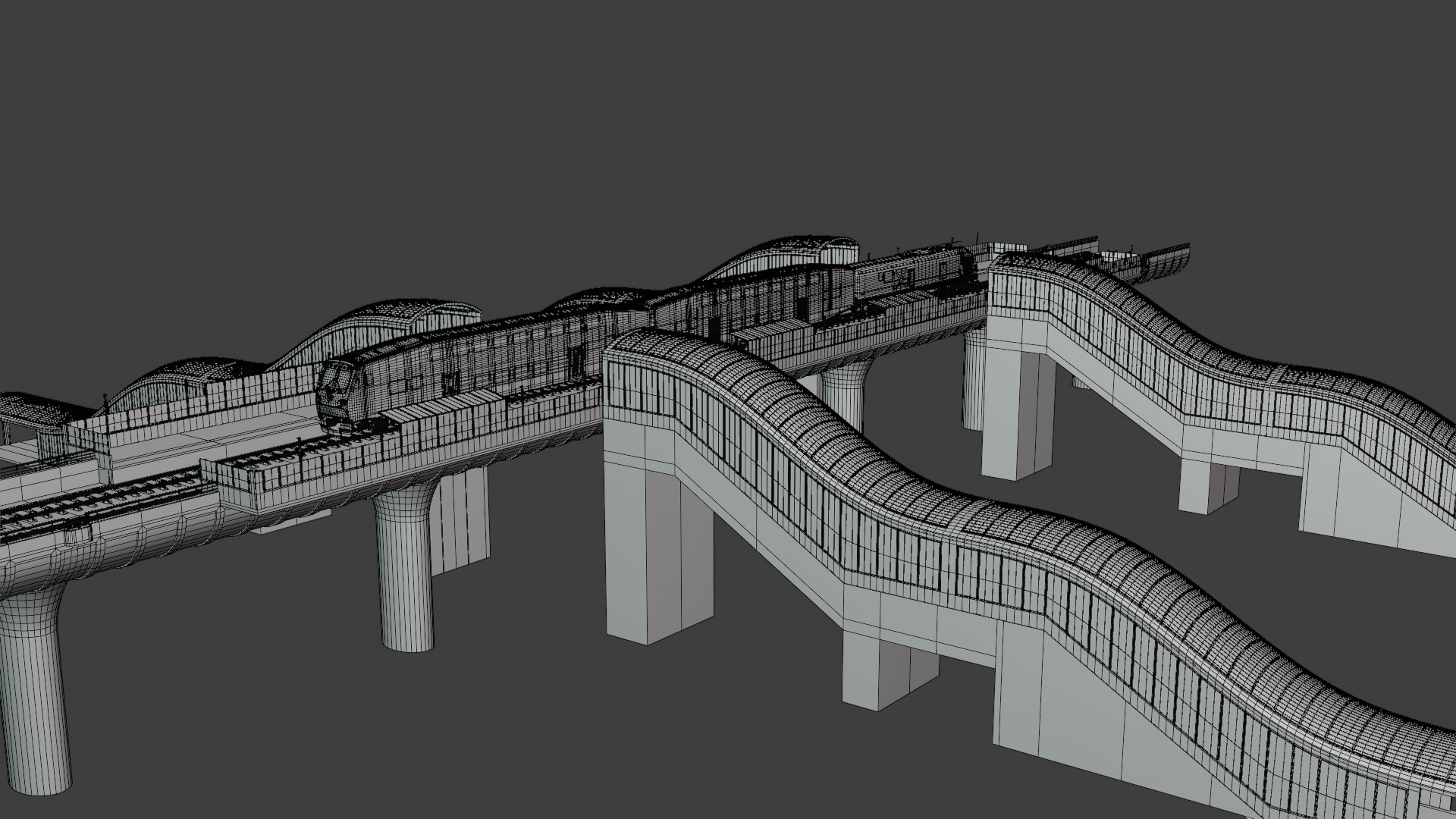 3D Station With BiLevel Train V - TurboSquid 2318582