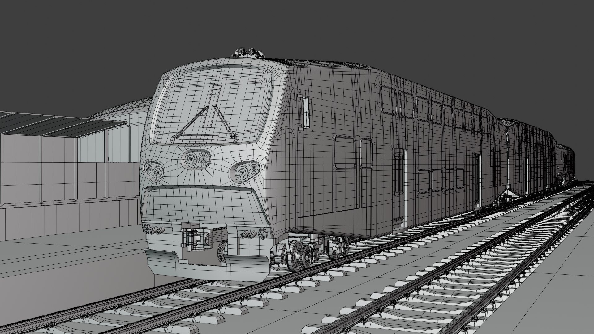 3D Station With BiLevel Train V - TurboSquid 2318582