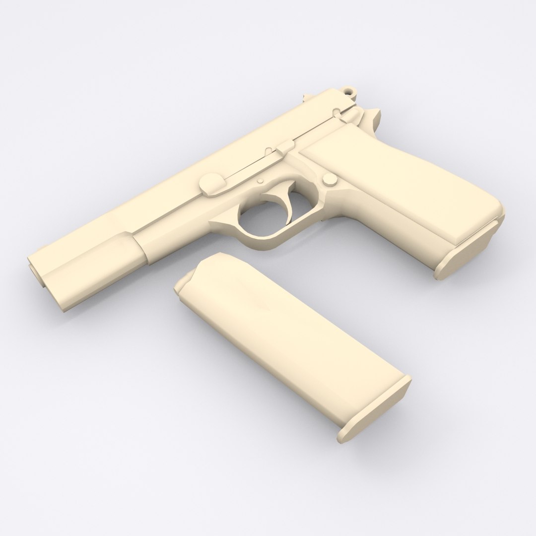 3D Browning Pistol Model - TurboSquid 1434352