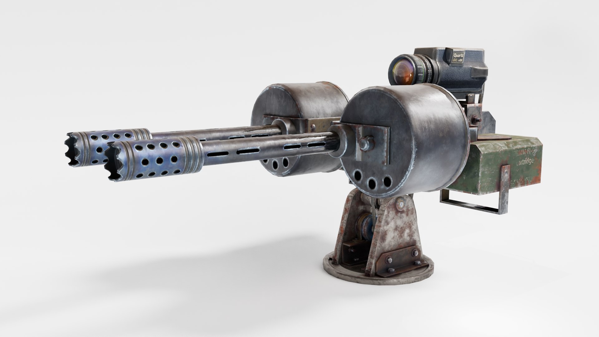 Shotgun double barrel turret post-apocalypse da1 3D model - TurboSquid ...