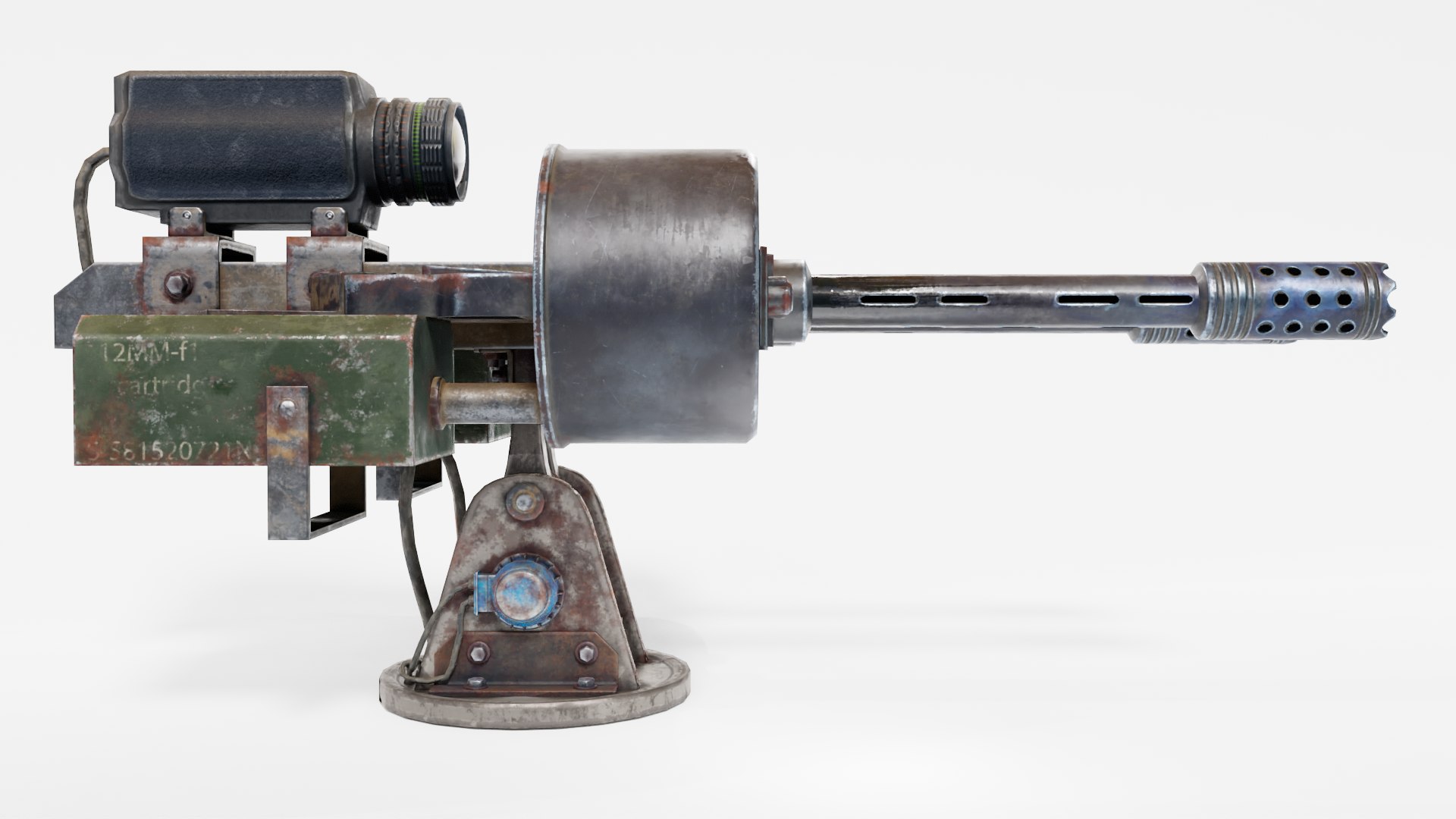 Shotgun double barrel turret post-apocalypse da1 3D model - TurboSquid ...