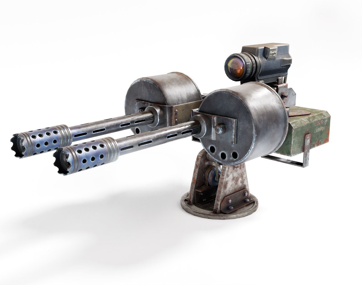 Shotgun double barrel turret post-apocalypse da1 3D model - TurboSquid ...