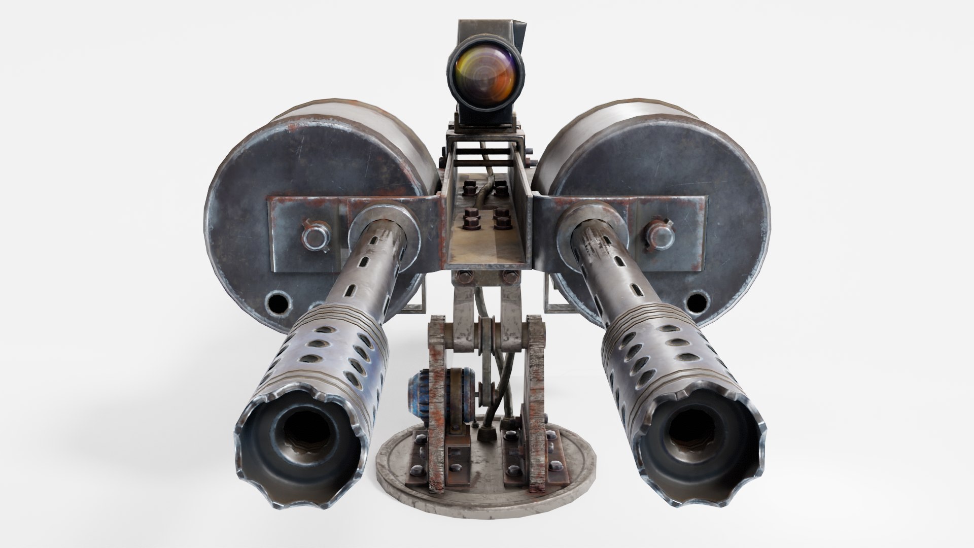 Shotgun double barrel turret post-apocalypse da1 3D model - TurboSquid ...