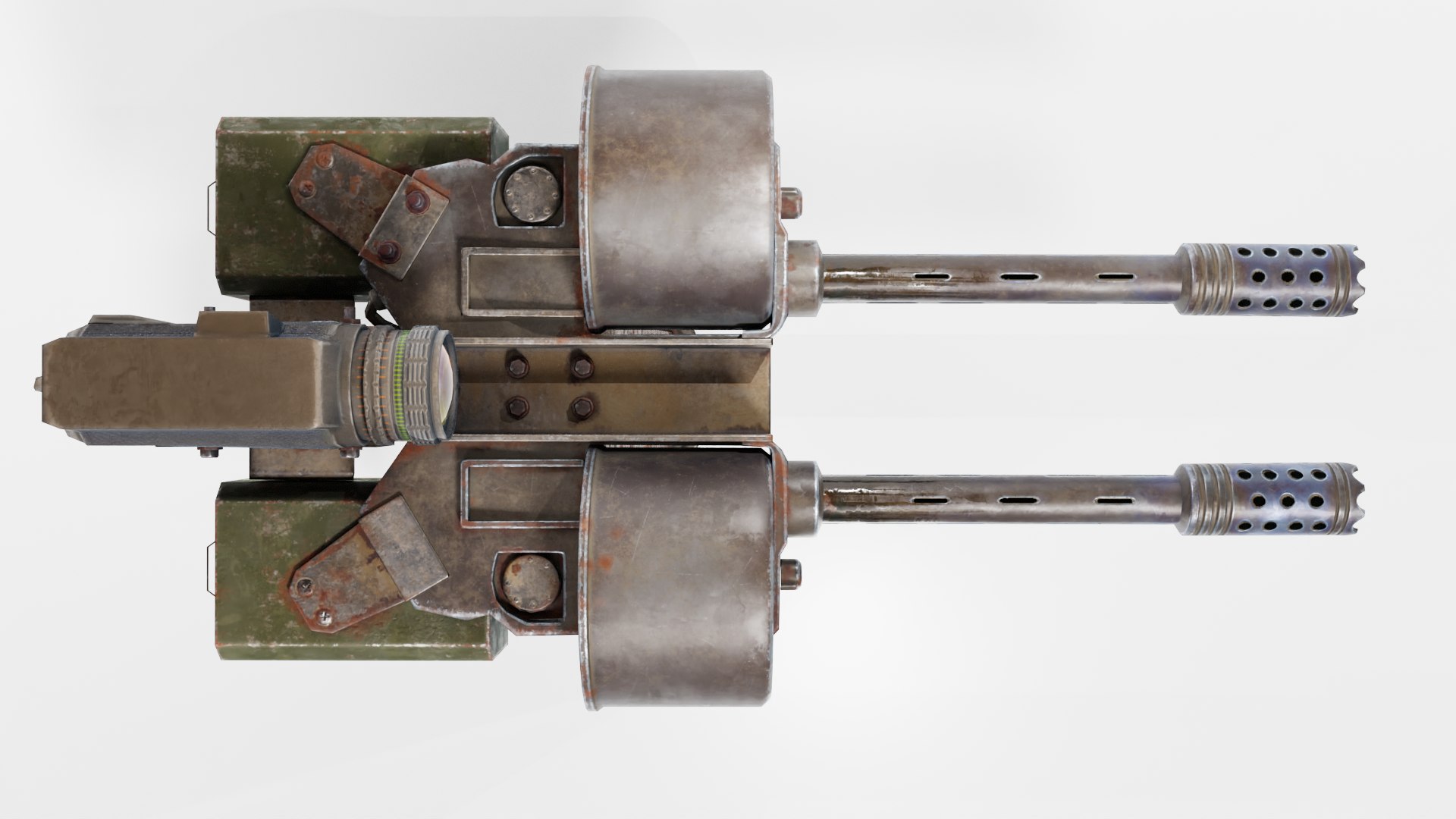 Shotgun double barrel turret post-apocalypse da1 3D model - TurboSquid ...