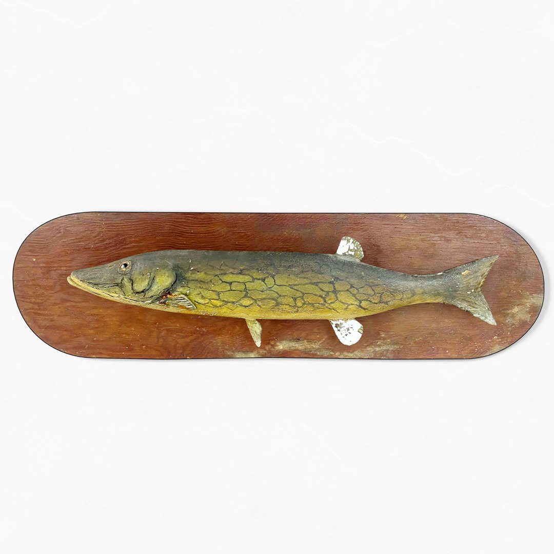 Antique Painted Carved Wood Fish Wall Sculpture 2 3D Model - TurboSquid ...