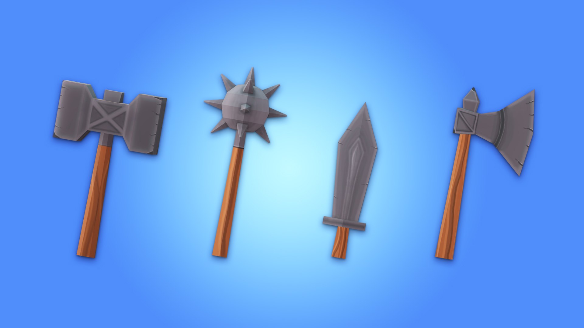 Lowpoly RPG Weapons Game Asset 3D Model - TurboSquid 1926045