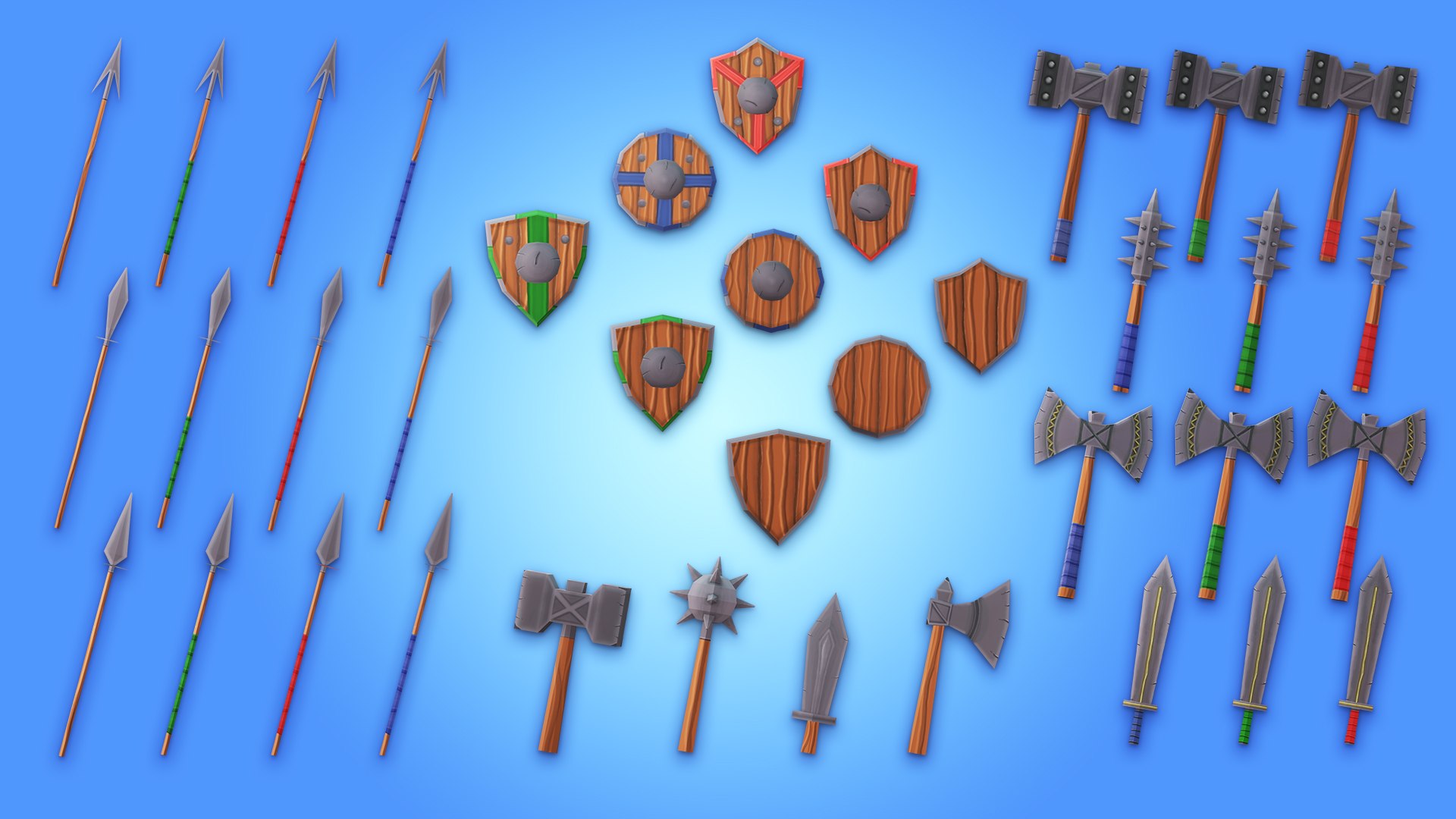 Lowpoly RPG Weapons Game Asset 3D Model - TurboSquid 1926045
