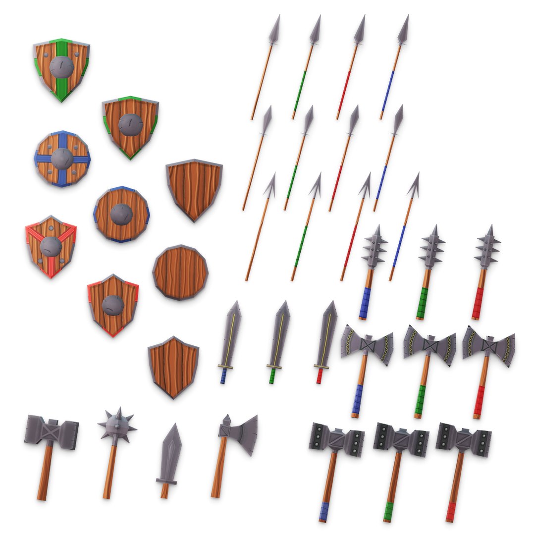 Lowpoly RPG Weapons Game Asset 3D Model - TurboSquid 1926045