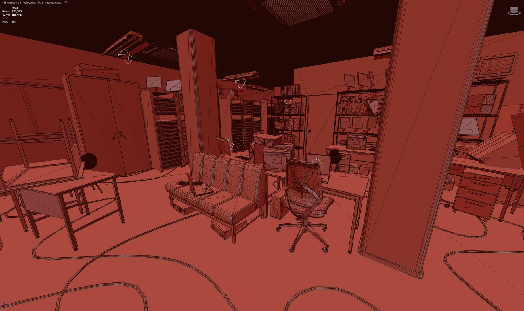 3D Hackers Office - TurboSquid 2165380