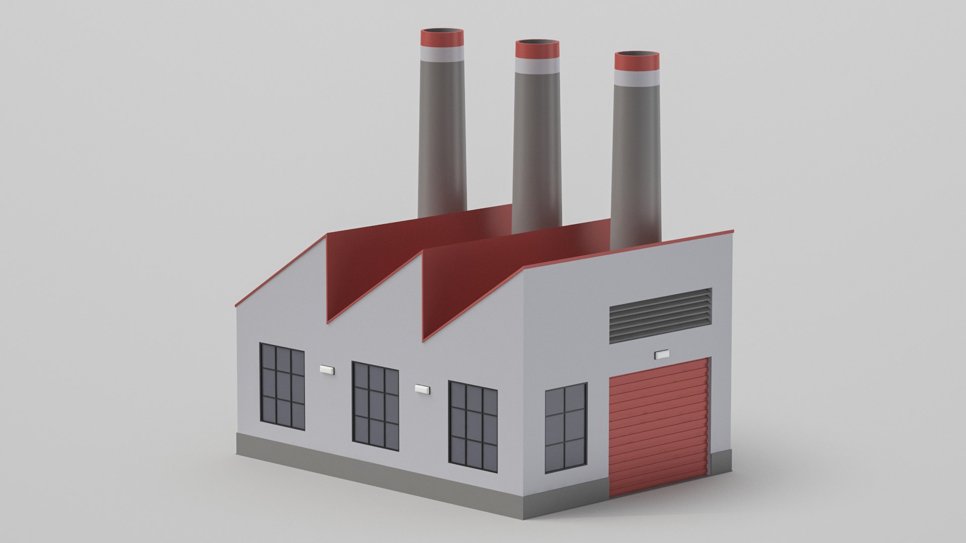 3D Model Low Poly Cartoon Factory - TurboSquid 1847436