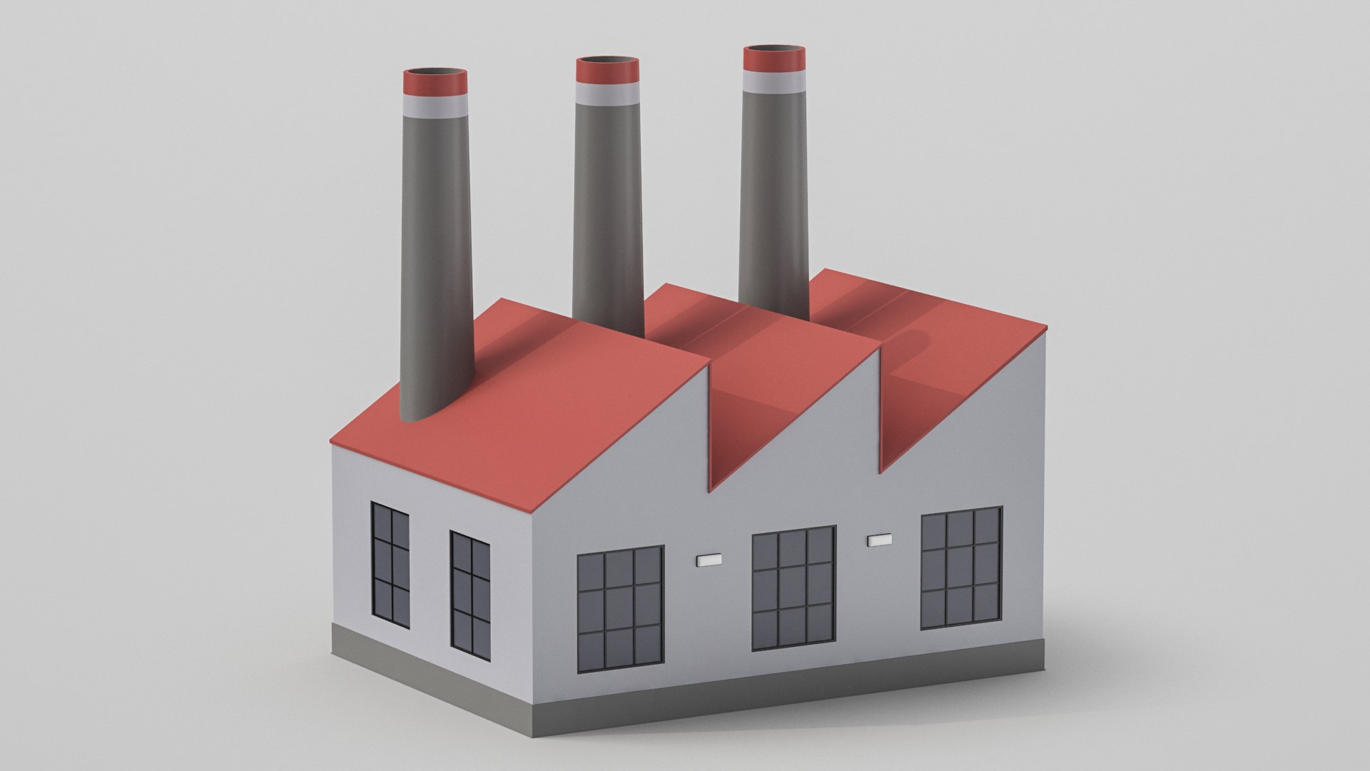 3D Model Low Poly Cartoon Factory - TurboSquid 1847436