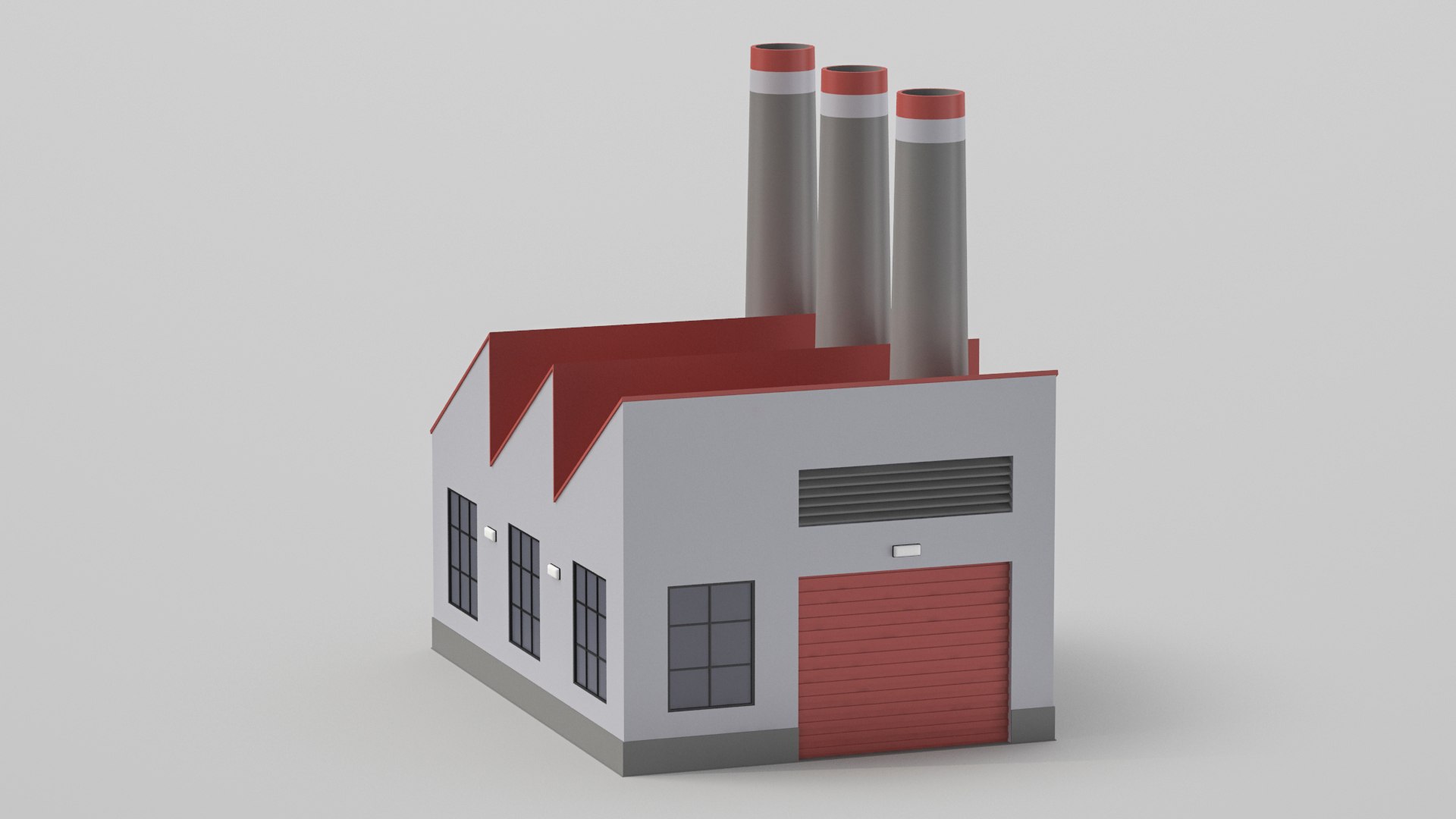 3D Model Low Poly Cartoon Factory - TurboSquid 1847436