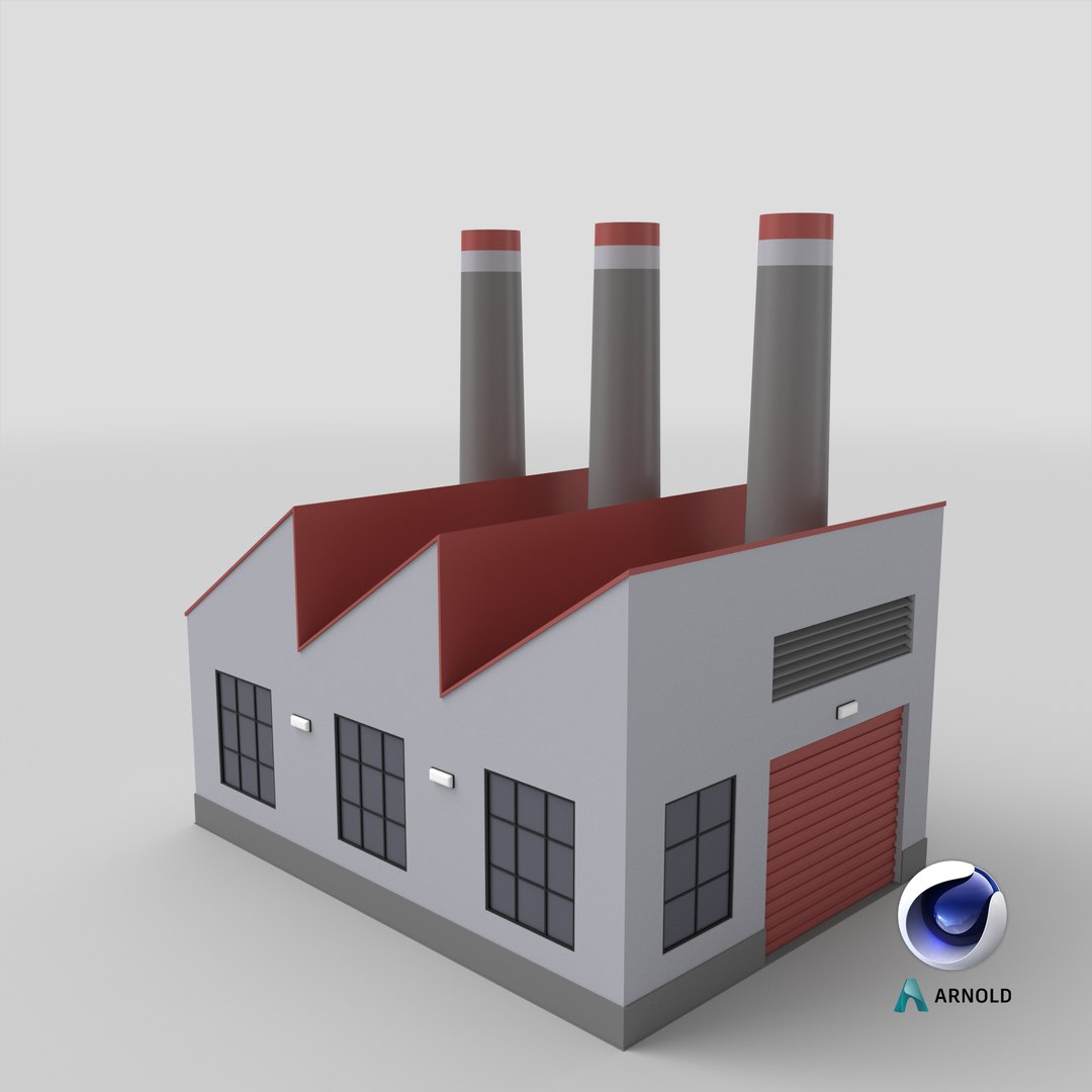 3D Model Low Poly Cartoon Factory - TurboSquid 1847436